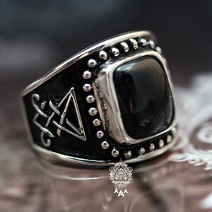 Sigil of Lucifer Ring,onyx Ring,new Onyx Silver Ring,lucifer Series ...