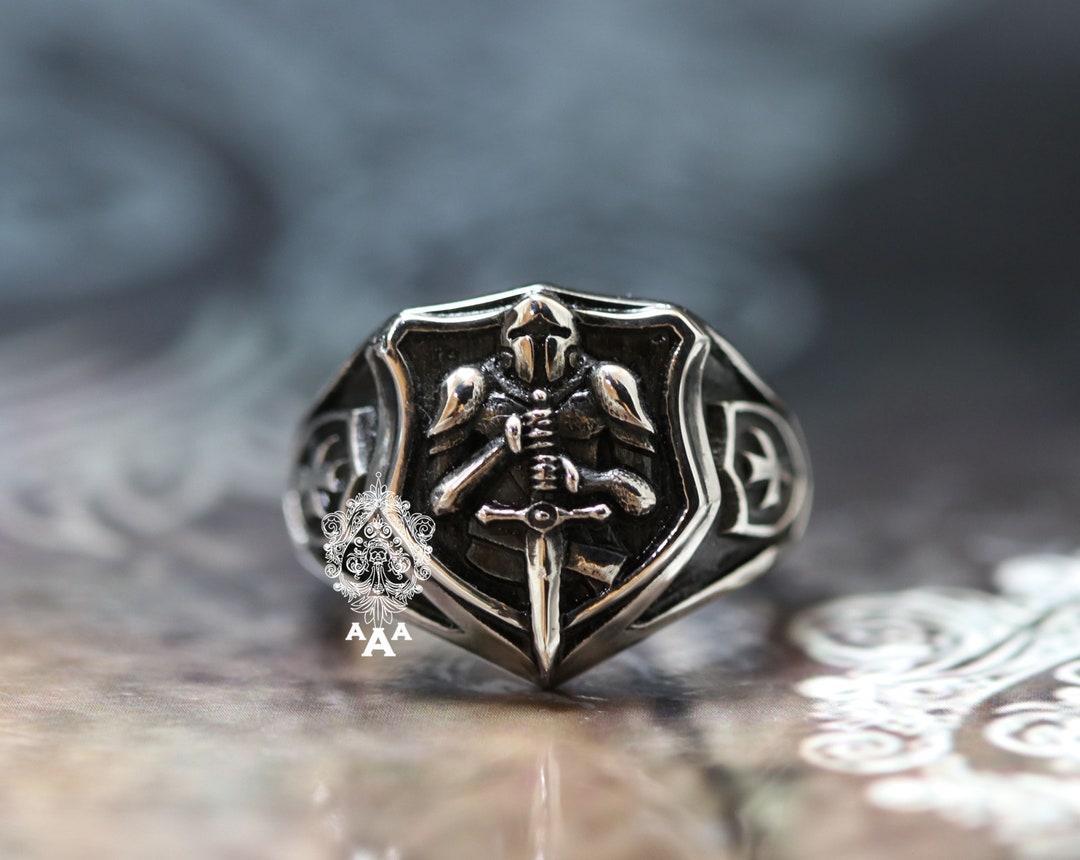 Knights Templar Ring,the Seal of Knights Templar Ring,templar Cross ...