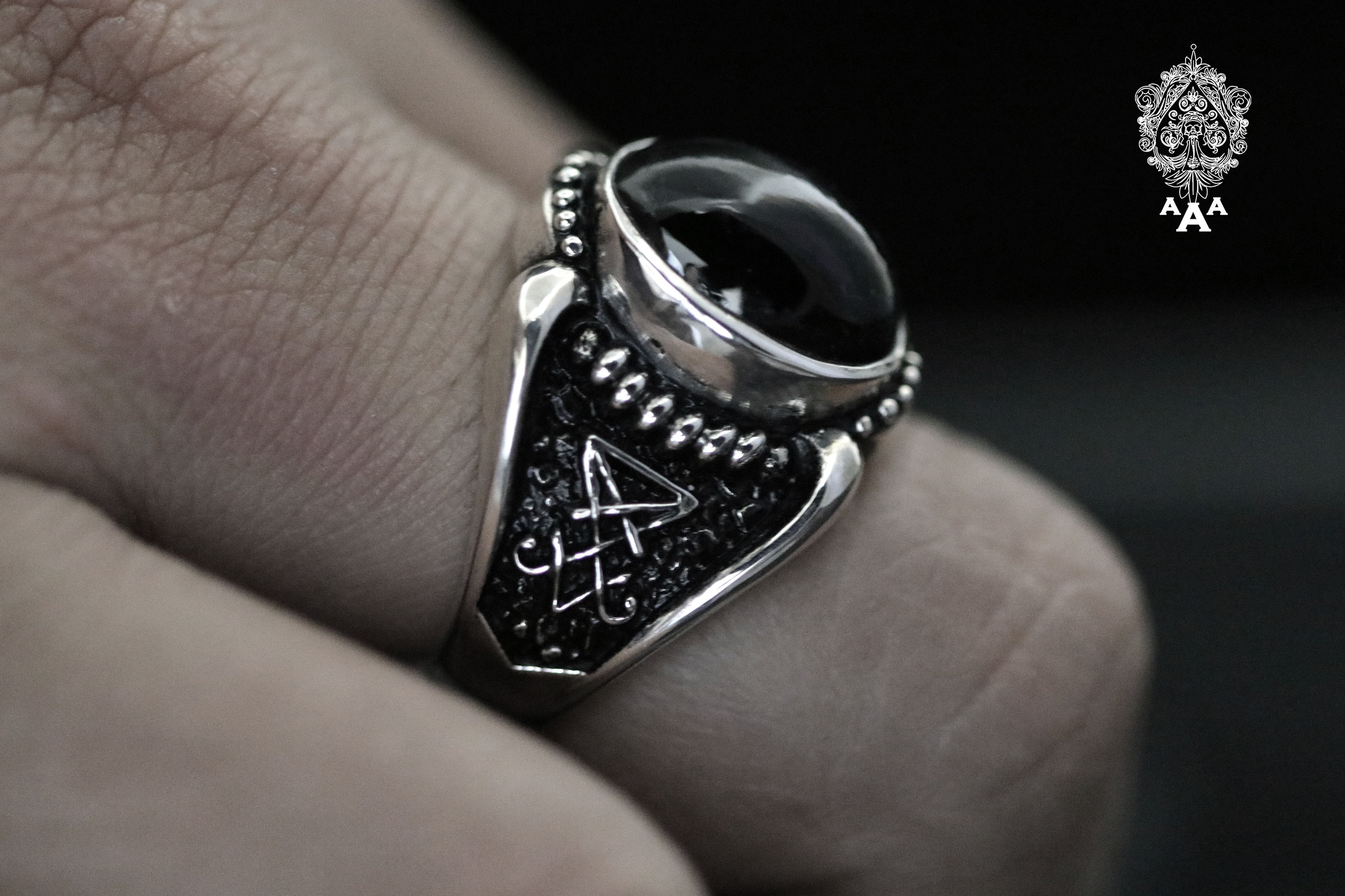 Lucifer Onyx Ring Ring With Onyx Sterling Silver 925. - Etsy
