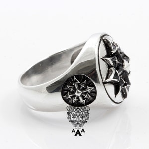 Symbol of Chaos Ring,chaos Star Ring,sterling Silver Chaos Ring ...