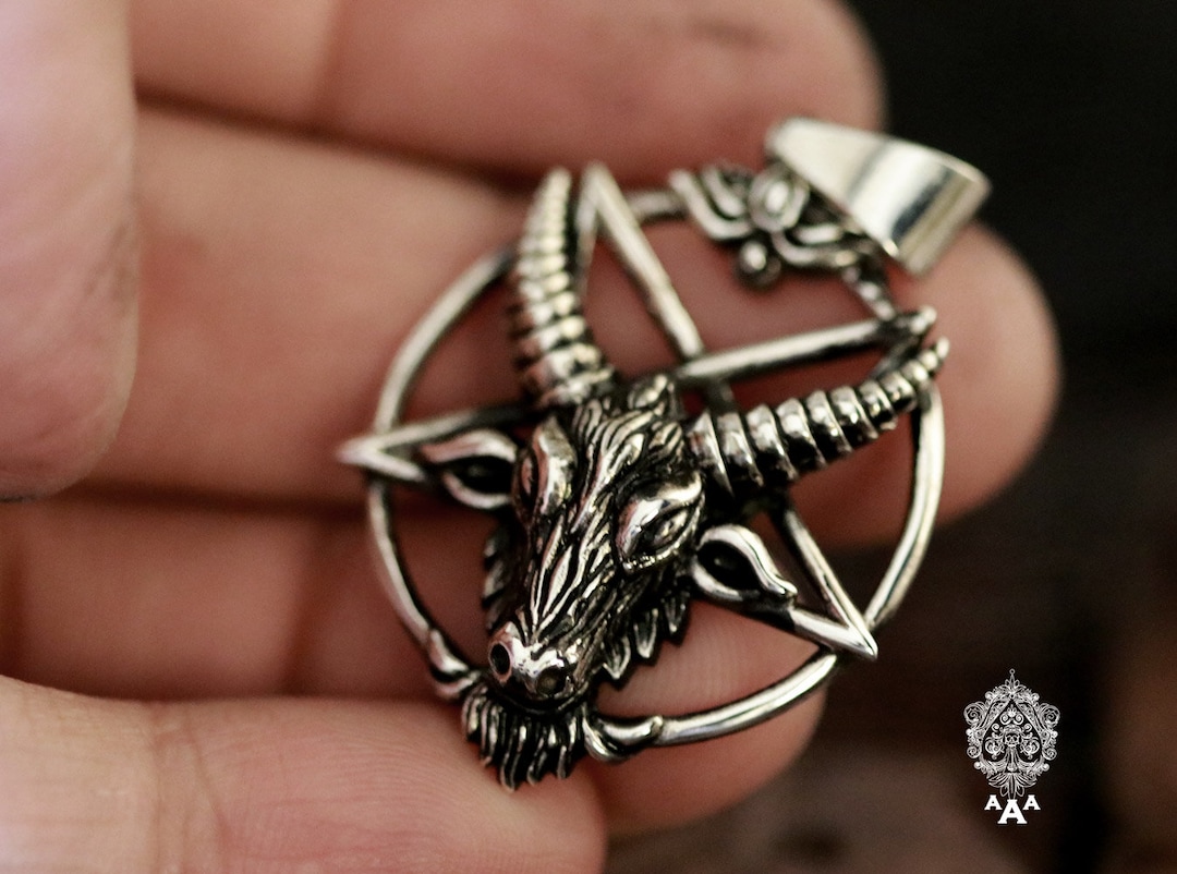 Satanic Baphomet Pendant Sigil of Baphomet Jewelry Sterling Silver 925 ...