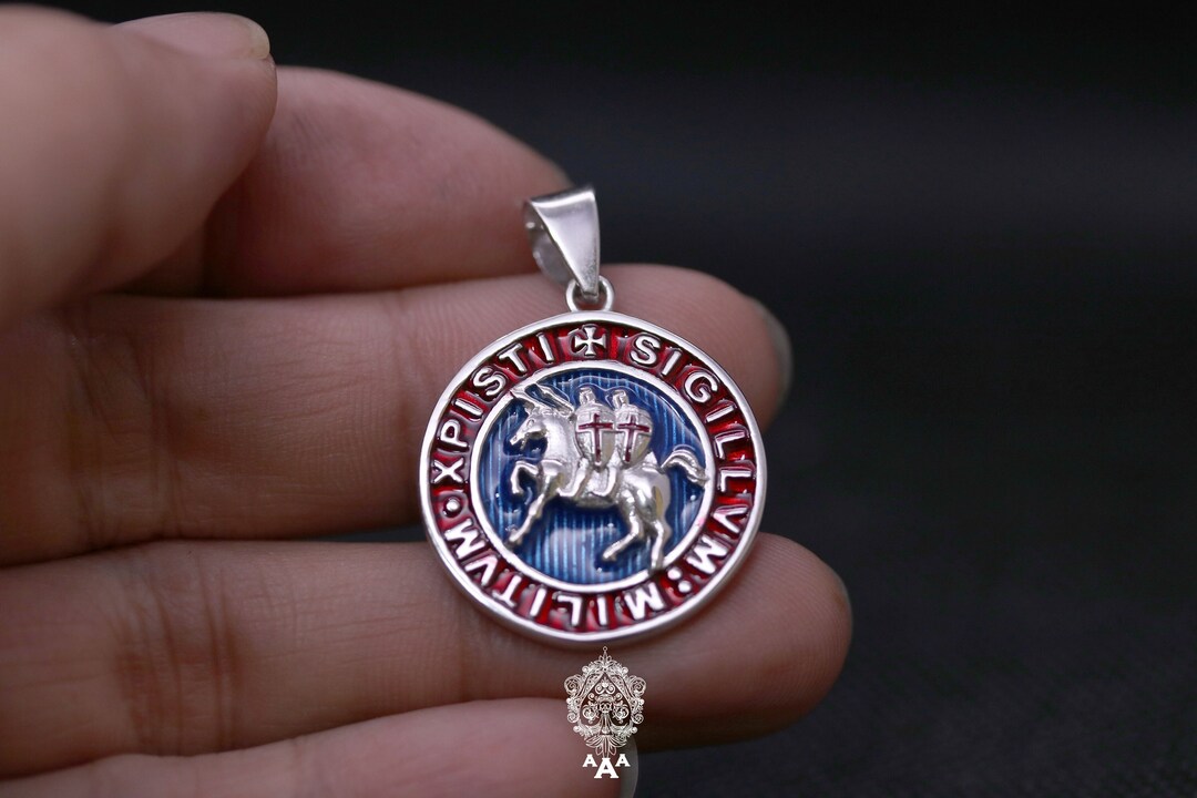 Knight Templar Pendant Silver Pendant Silver 925 With Enamel Seal of ...