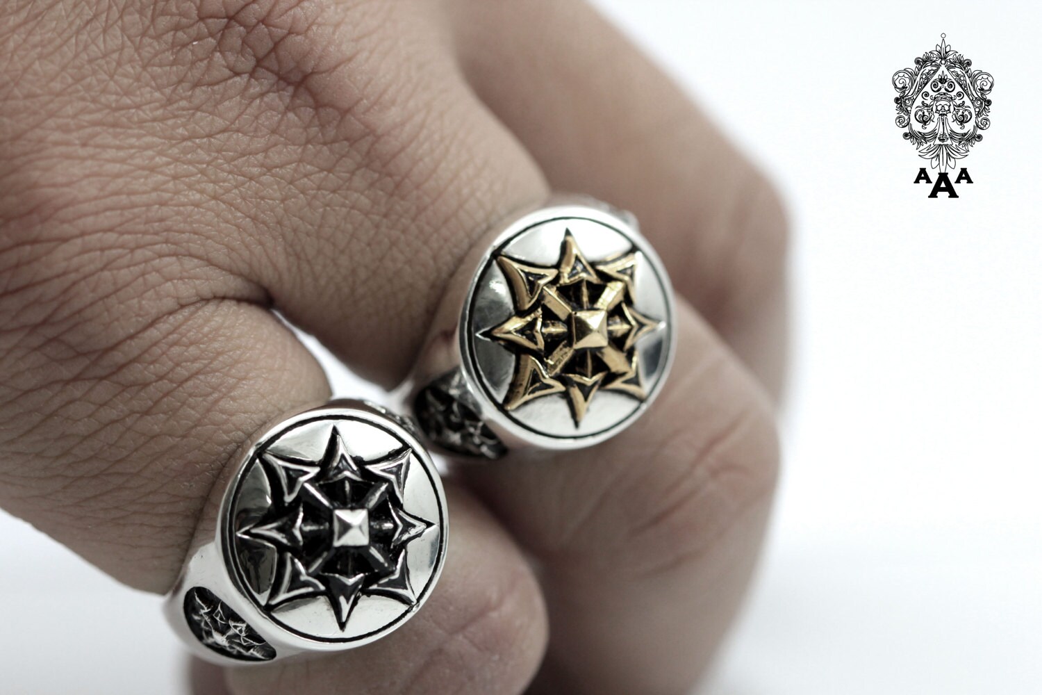 Symbol of Chaos Ring,chaos Star Ring,sterling Silver Chaos Ring ...