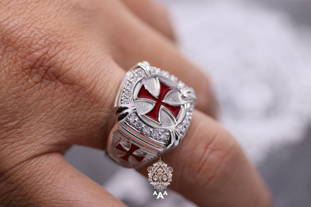 Knights Templar Cross Ring Templar Cross Ring Templar Ring Silver ...