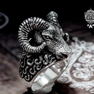 Ram Ring,ram Head Ring,aries Ring,ram Viking Ring,sterling Silver 925 ...