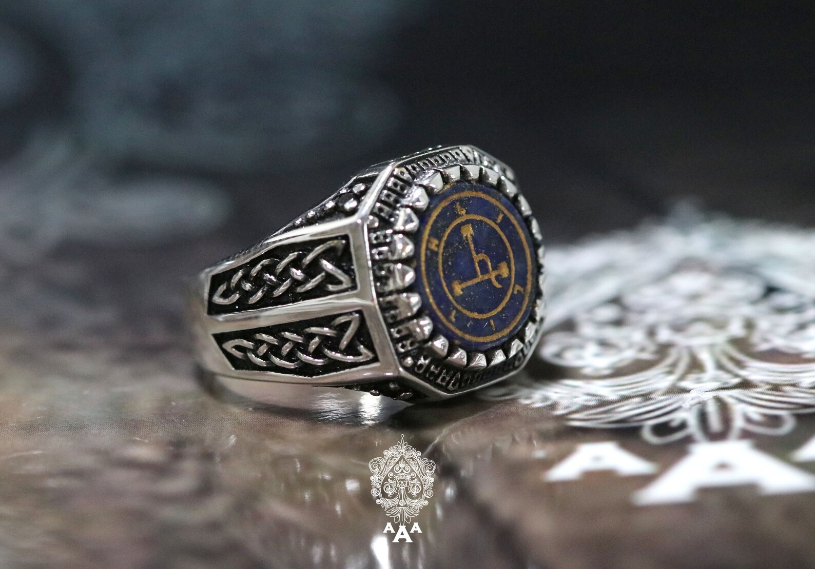 Lilith sigil ring.Lapis Lazuli Lilith ringSterling Silver 925 | Etsy