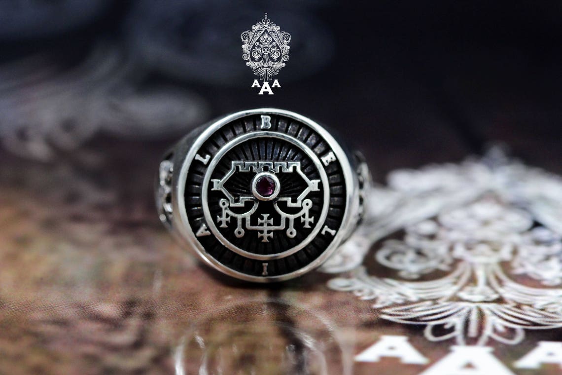 Belial Sigil Ring,belial Sigil Jewelry,stone Ruby,sterling Silver 925 ...