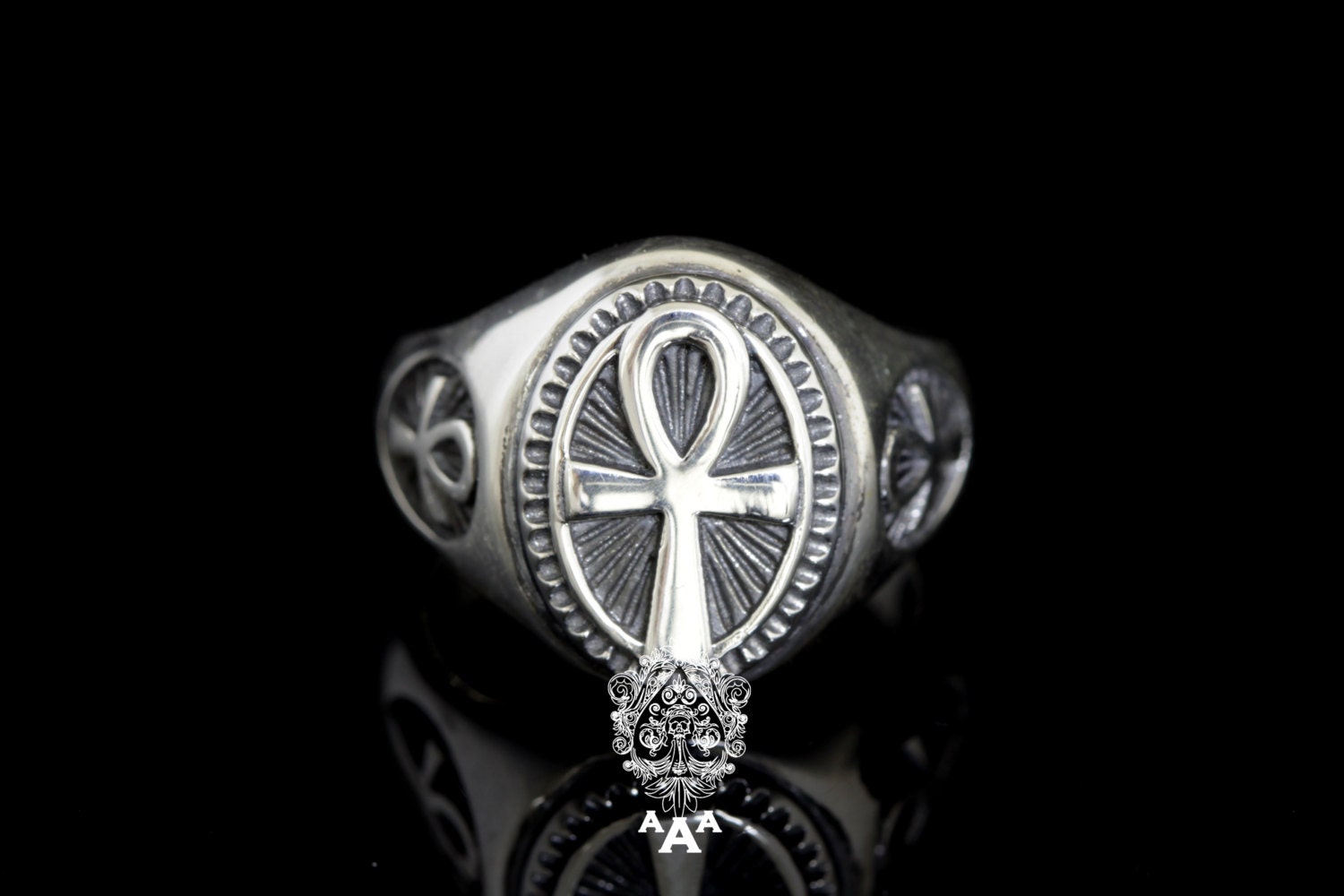 Ankh Ringegyptian Ankh Ringsterling Silver 925 Black - Etsy