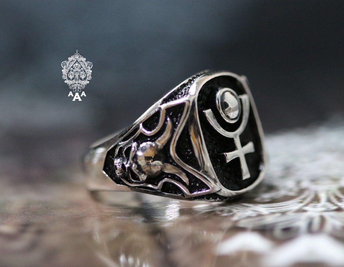 Hades Ring Hades Signet Ring Astrology Alphabet Hades (pluto) Ring 925 ...