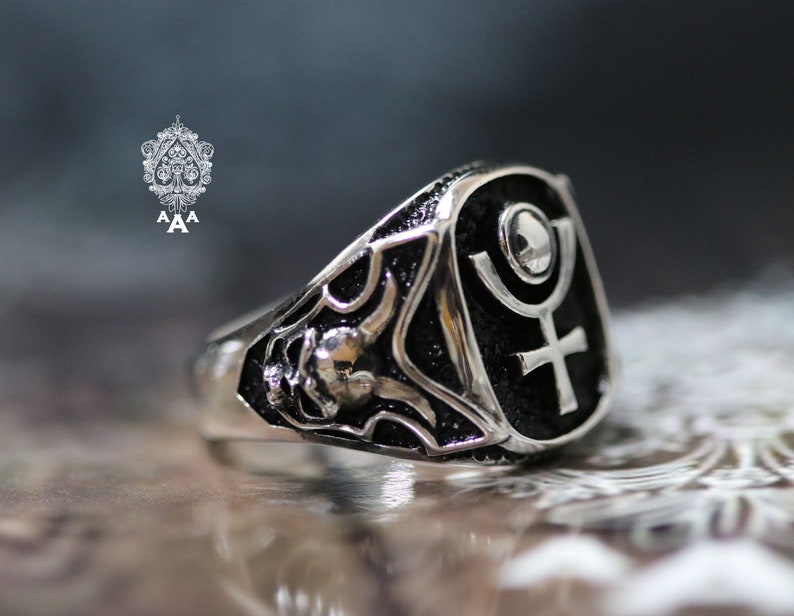 Hades Ring Hades Signet Ring Astrology Alphabet Hades (pluto) Ring 925 ...