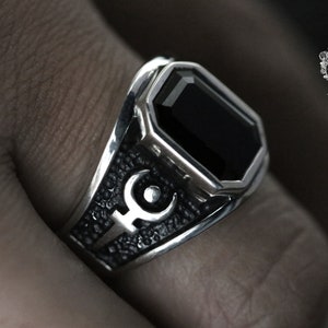 Hades Ring Hades Signet Ring Astrology Alphabet Hades (pluto) Ring 925 ...