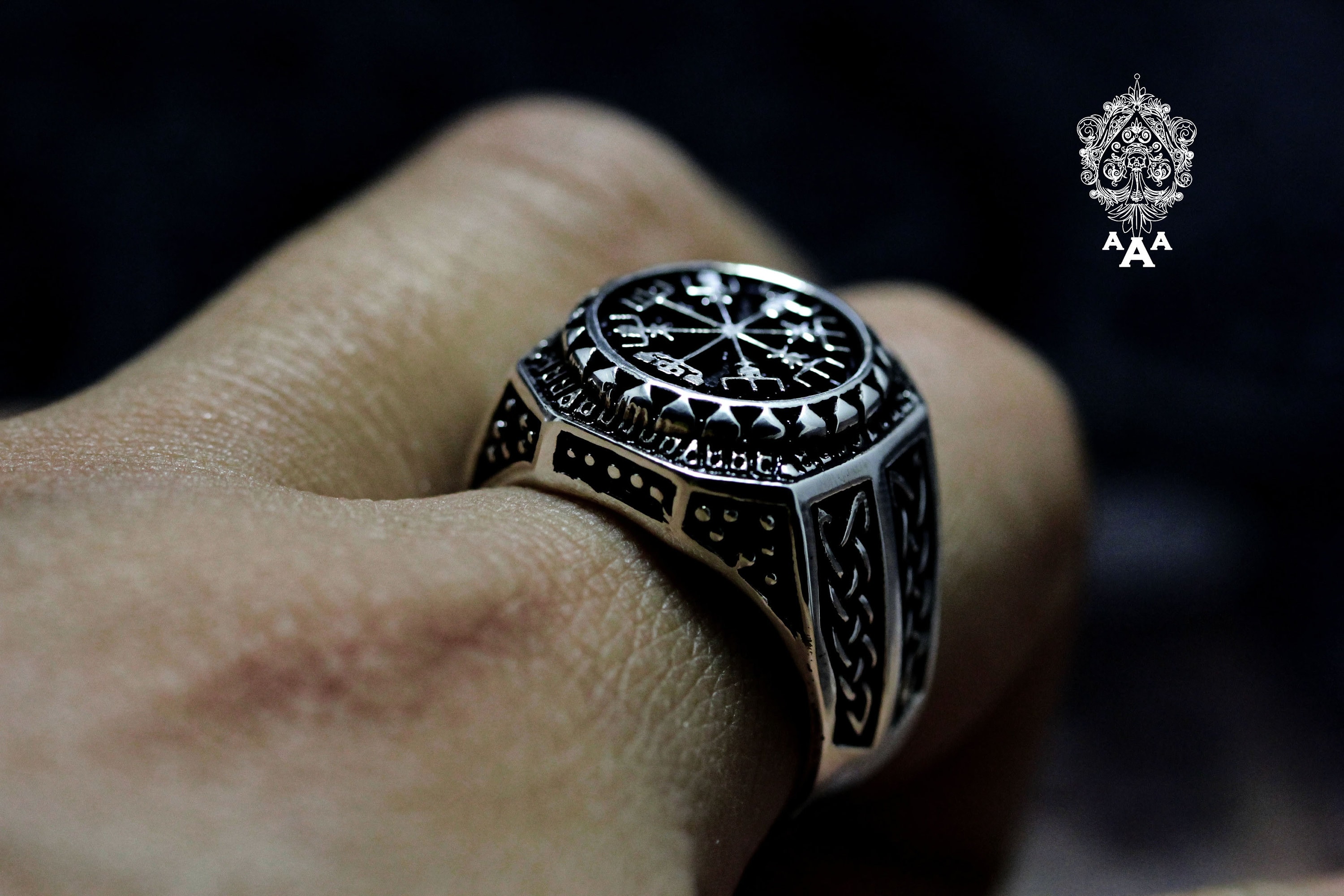 Vegvisir Ringvegvisir Silver Ringviking Jewelrysterling | Etsy