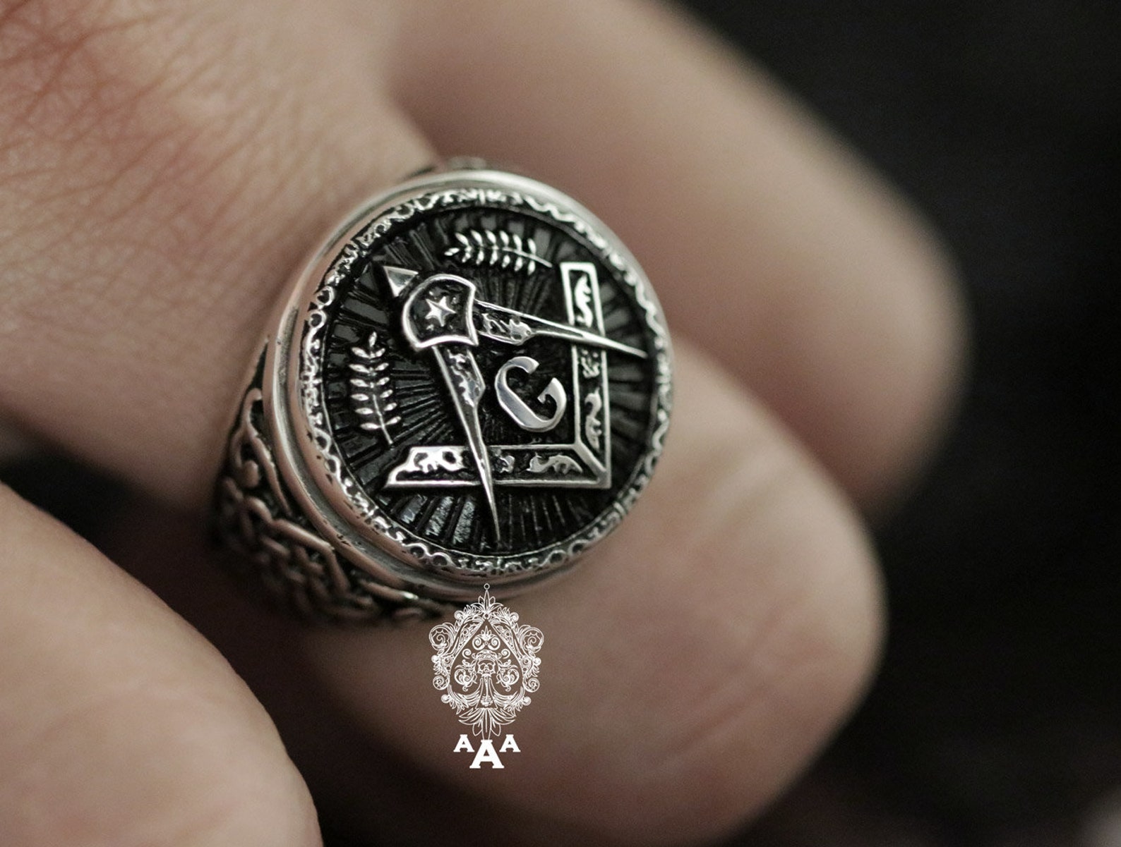 Masonic Ring,illuminati Ring,freemason Ring,men's Ring,ring 925 ...