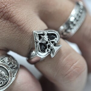 Ace Card Ring,ace Card Skull Ring,fashion Silver Ring,925 Sterling ...