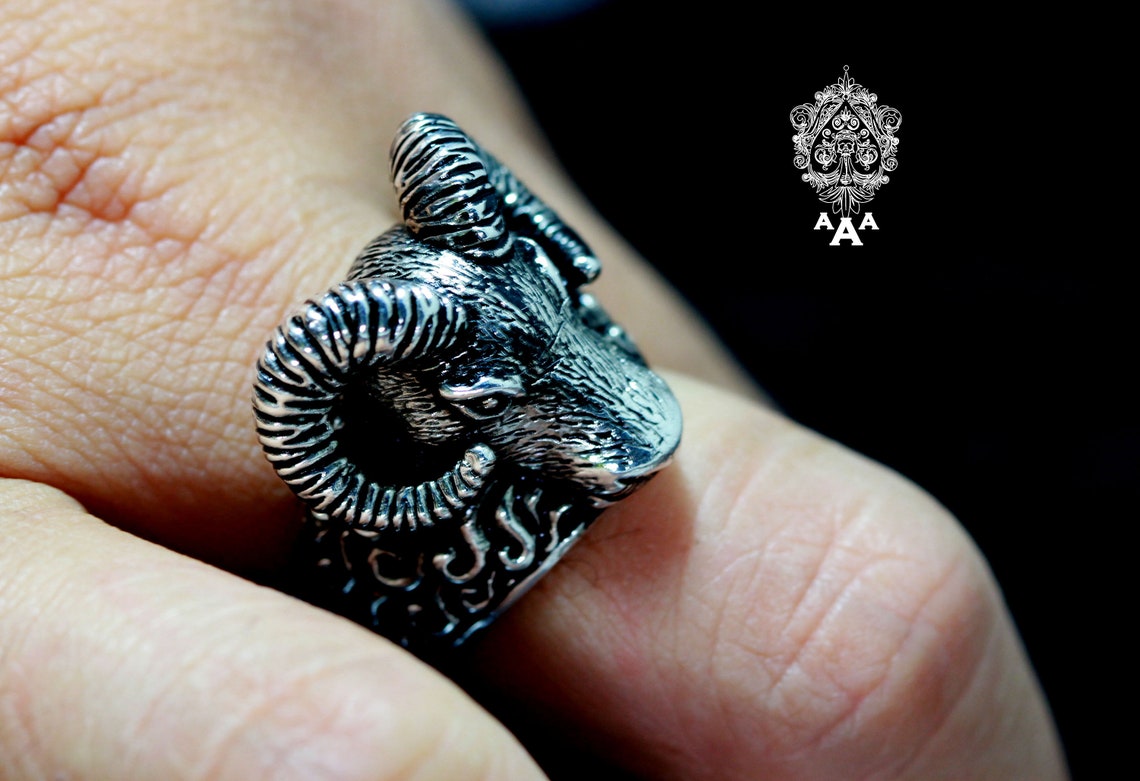 Ram Ring,ram Head Ring,aries Ring,ram Viking Ring,sterling Silver 925 ...