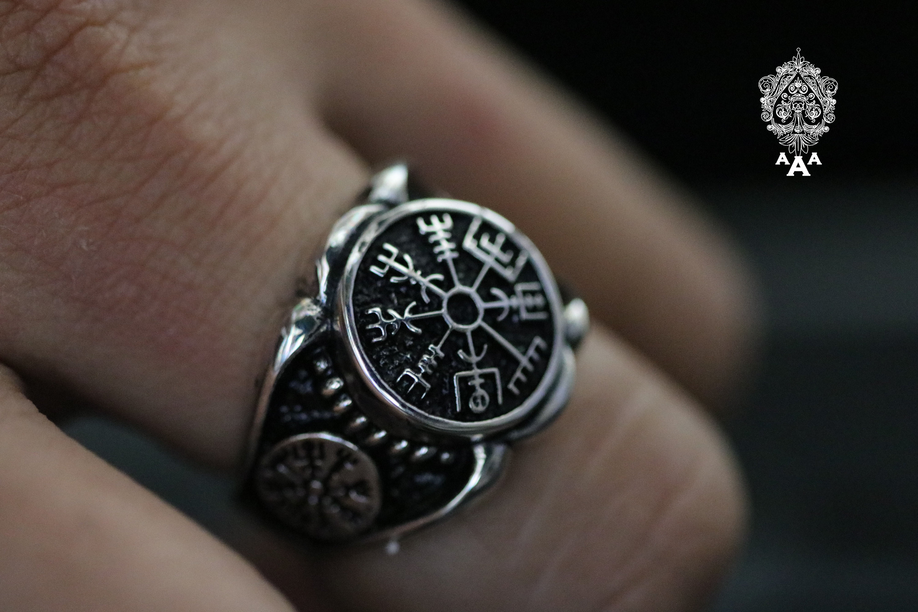 Vegvisir Silver Ring, Vegvisir Viking Sigilvegvisir Ring, Sterling ...