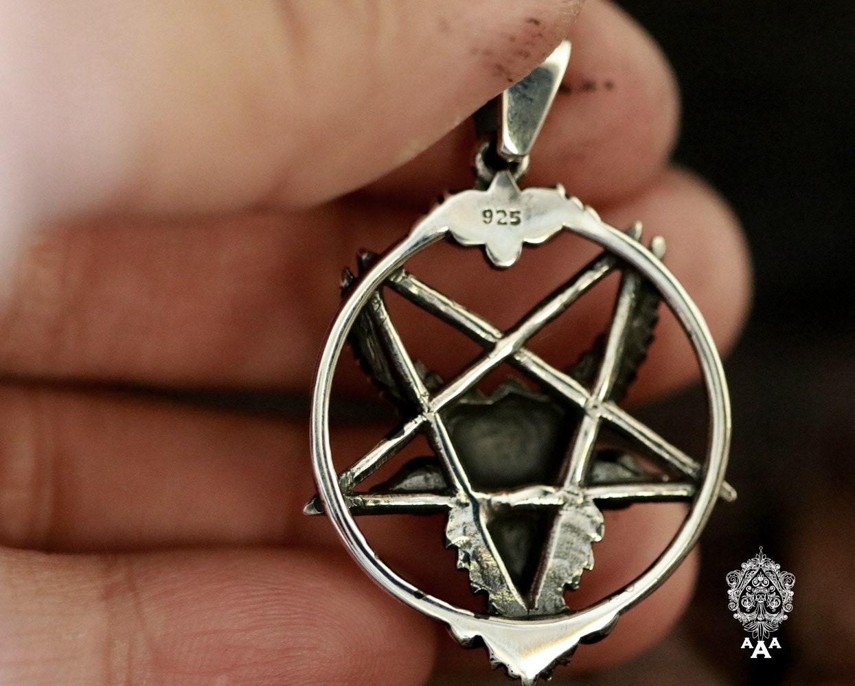 Satanic Baphomet Pendant Sigil of Baphomet Jewelry Sterling Silver 925 ...