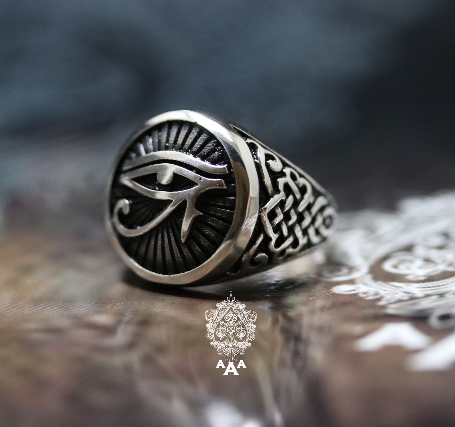 Eye of Horus Ring Egypt Ring Sterling Silver 925 Black. | Etsy