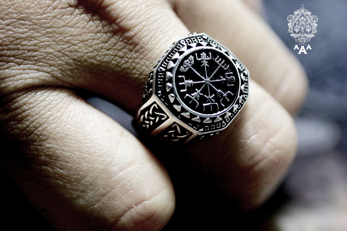 Vegvisir Ringvegvisir Silver Ringviking Jewelrysterling | Etsy