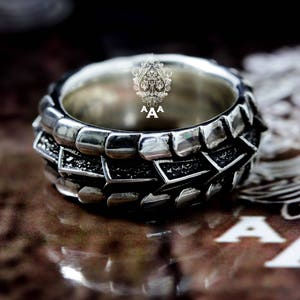 Dragon Scales Ring, Sterling Silver Ring,sterling Silver 925 Black ...