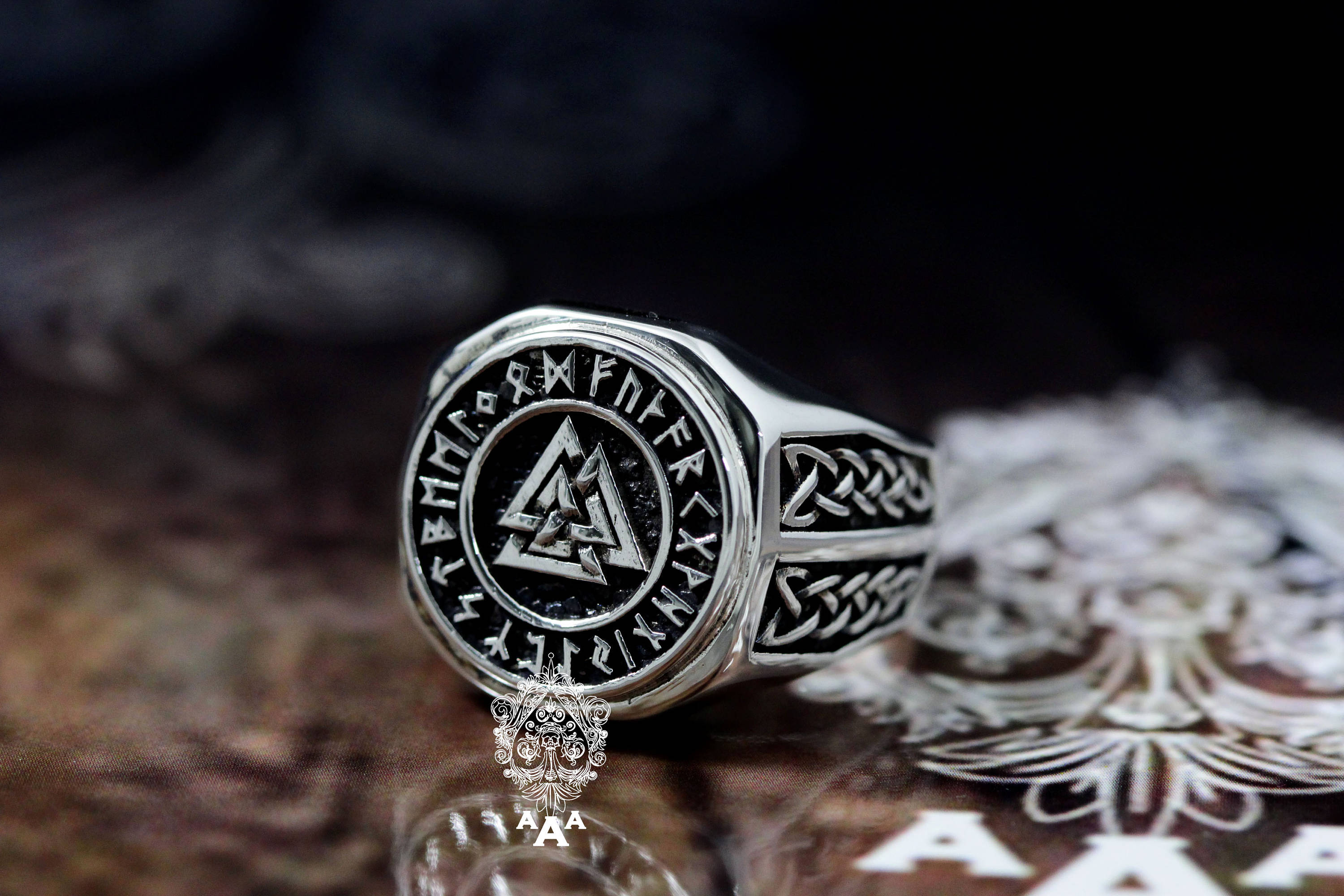Valknut Ringvalknut Viking Signet Ring Viking Ringviking | Etsy