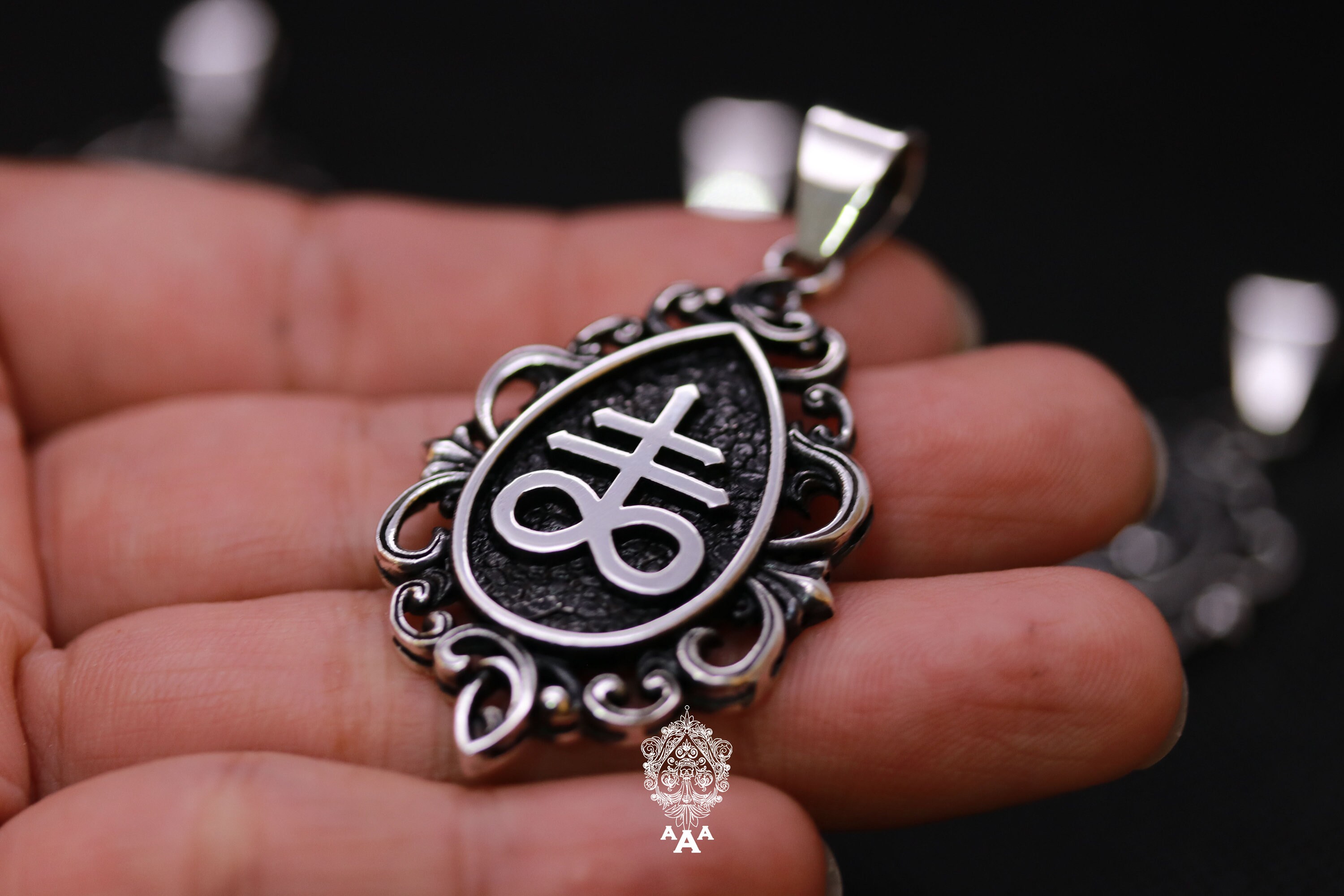 Satanic Leviathan Pendant Satanic Cross Pendant Satanic Pendant Silver ...