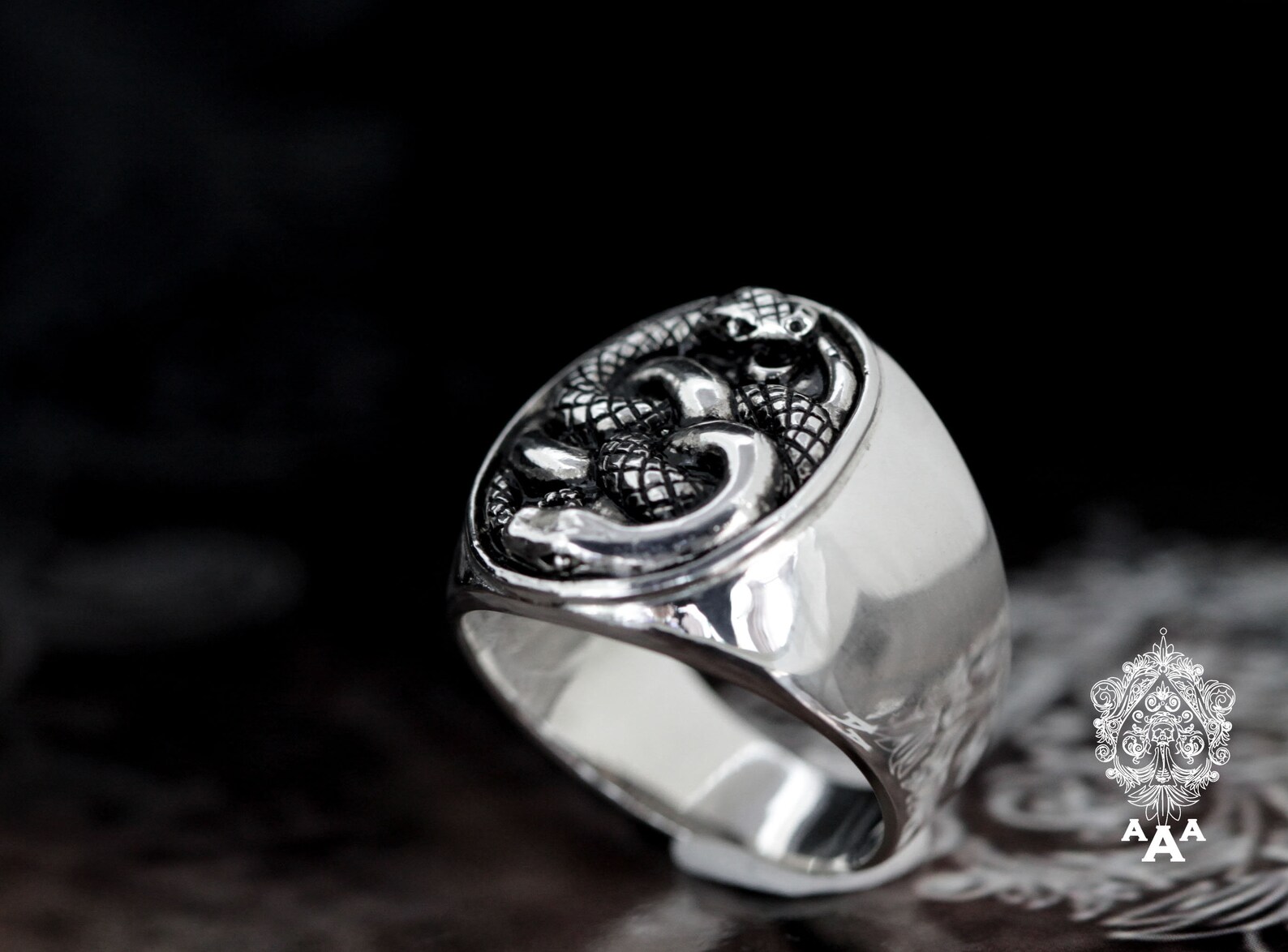 Snake Ringsnake Eyes Ringsterling Silver 925 Black. | Etsy