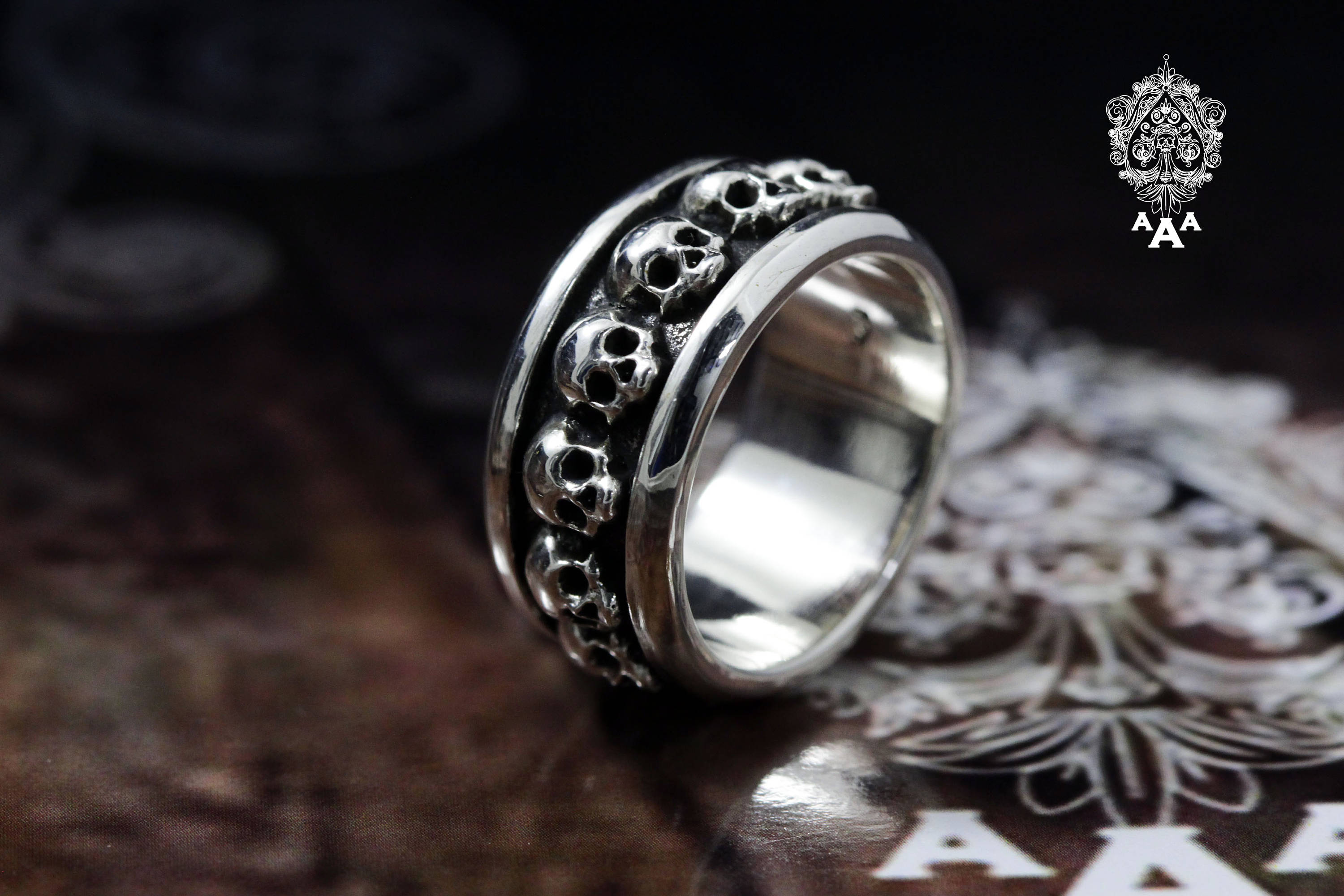 Skull Ring Goth Ringsilver Skull Ringskull Jewelrysterling - Etsy