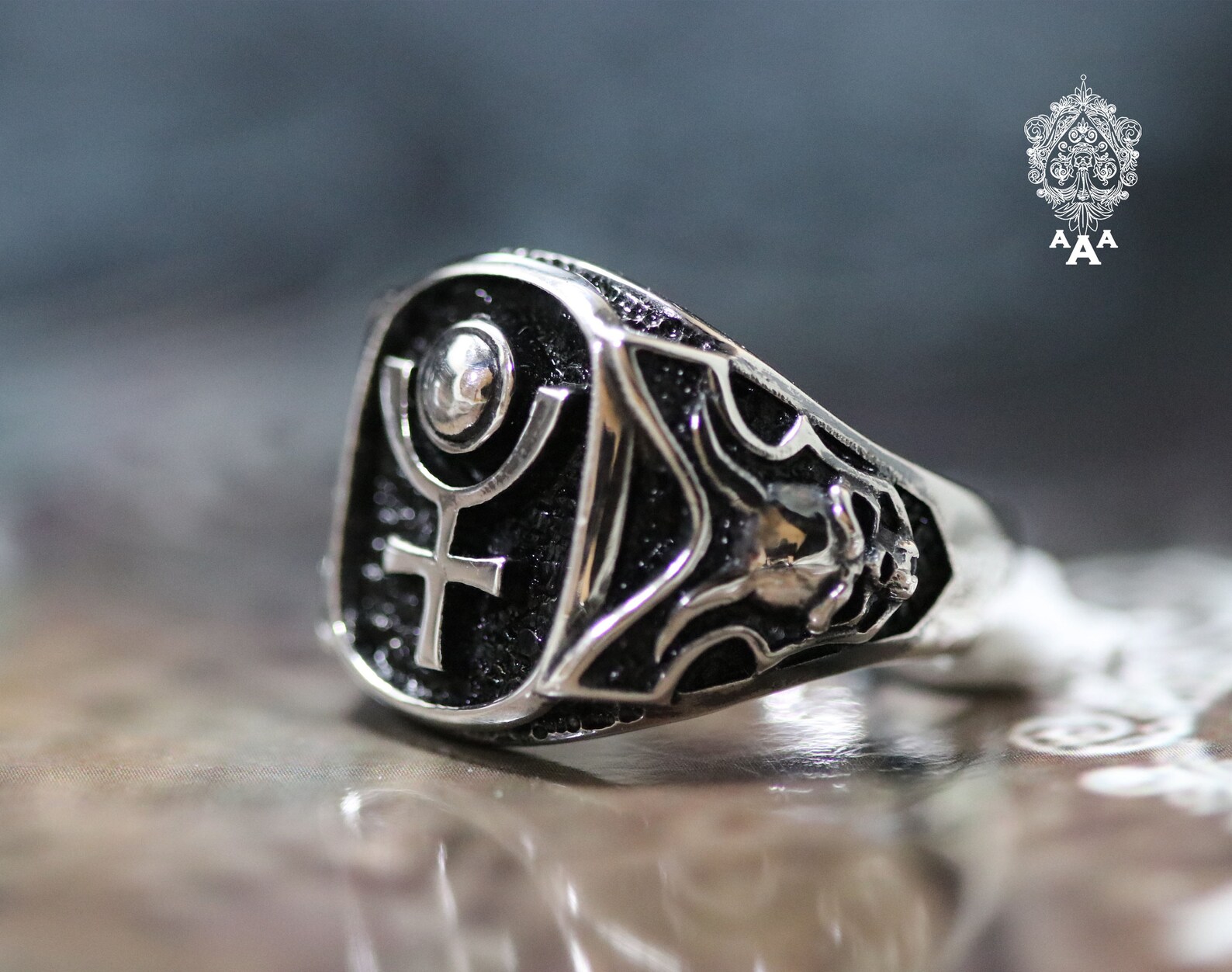 Hades Ring Hades Signet Ring Astrology Alphabet Hades (pluto) Ring 925 ...