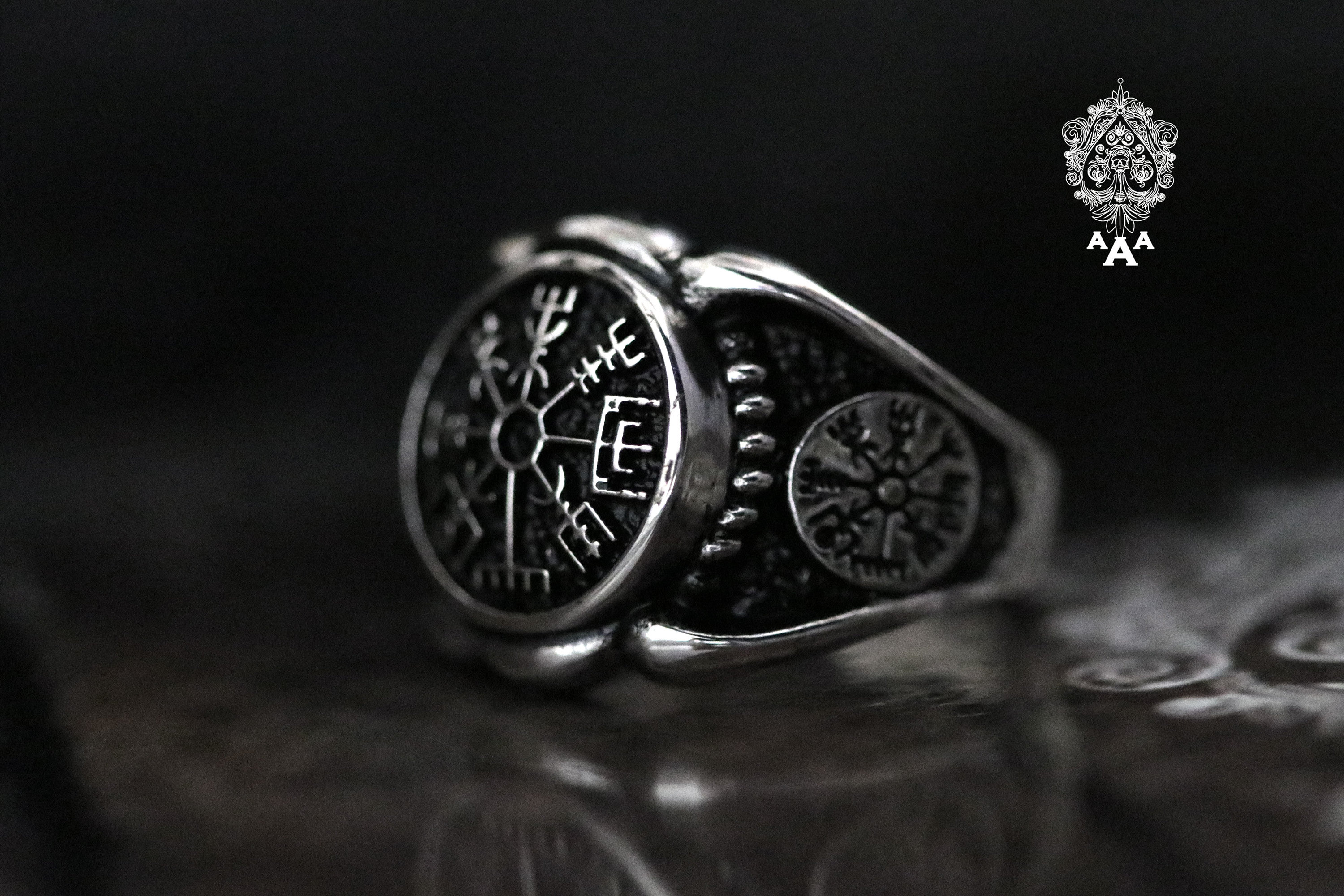 Vegvisir Silver Ring, Vegvisir Viking Sigilvegvisir Ring, Sterling ...
