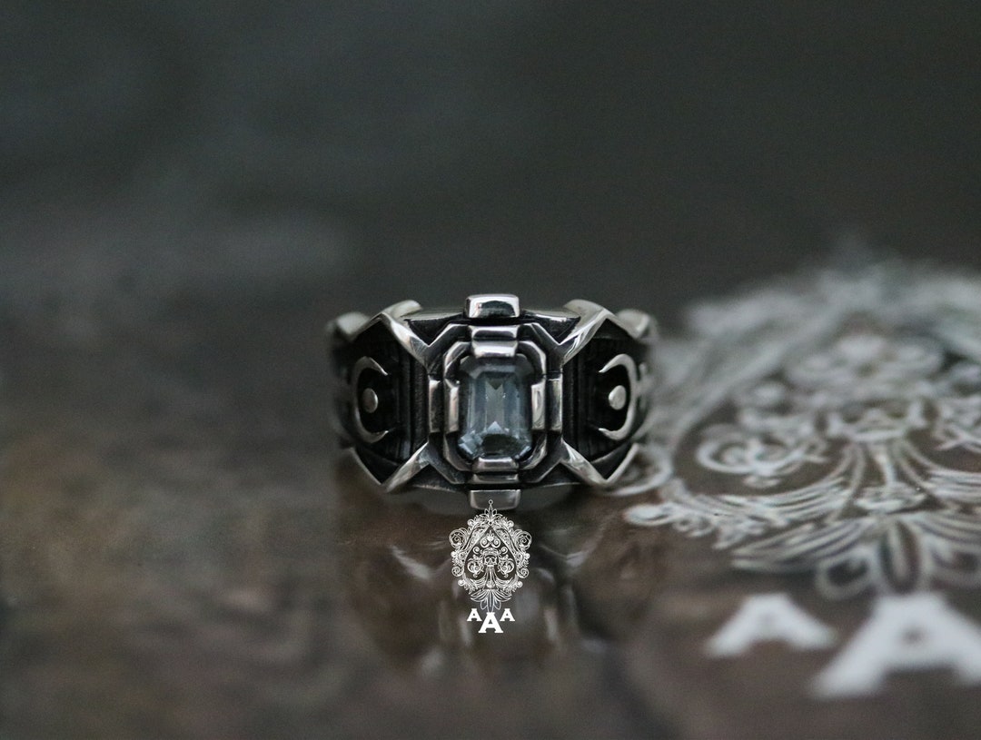 Hades Ring Blue Topaz Hades Ring Futuristic Hades Ring Futuristic ...