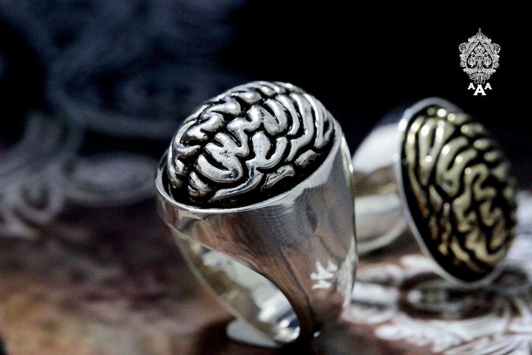 Brain Ring,silver Anatomical Brain Ring,neuron Ring,sterling Silver 925 ...