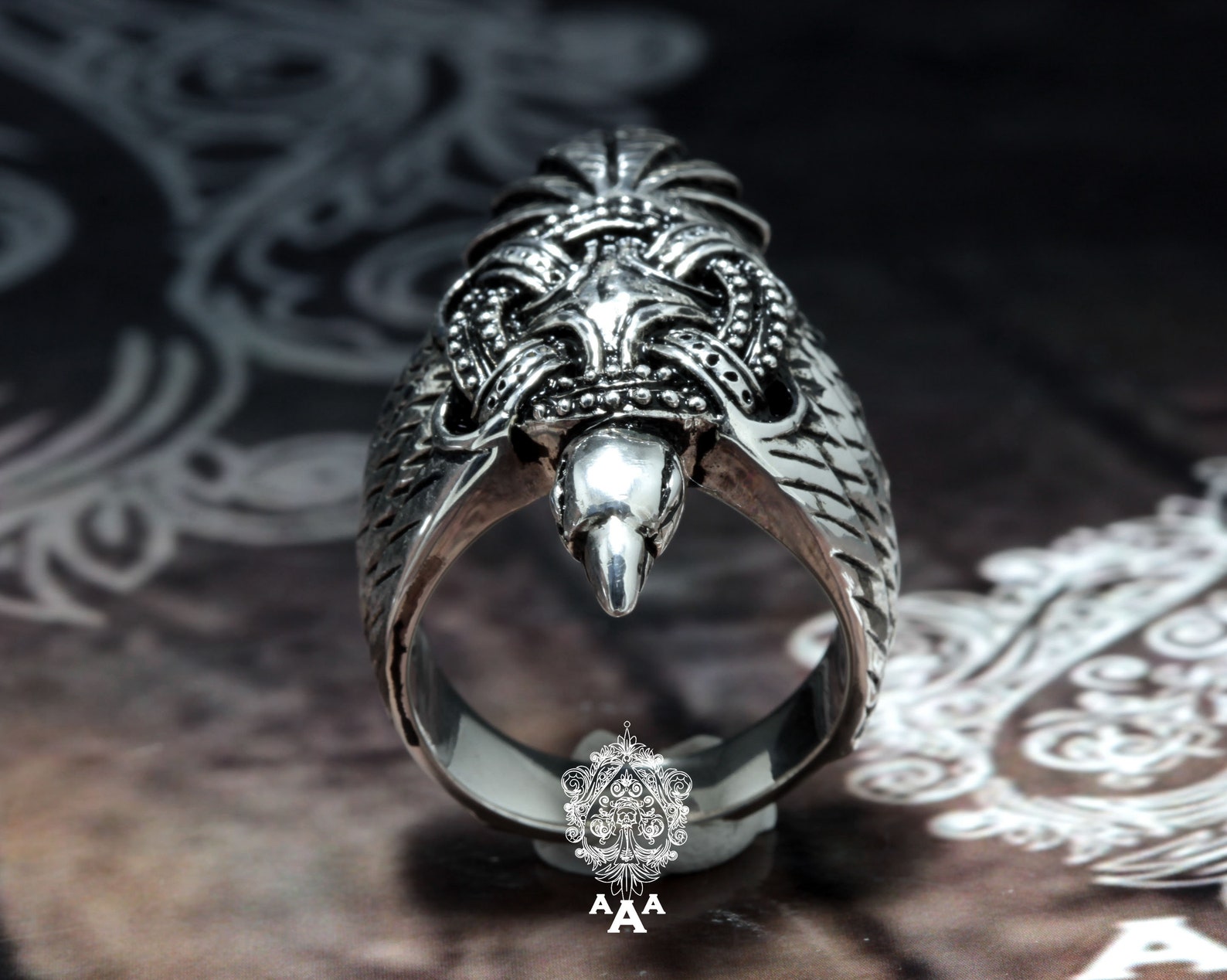 Raven Ringviking Raven Ringsterling Silver Viking - Etsy