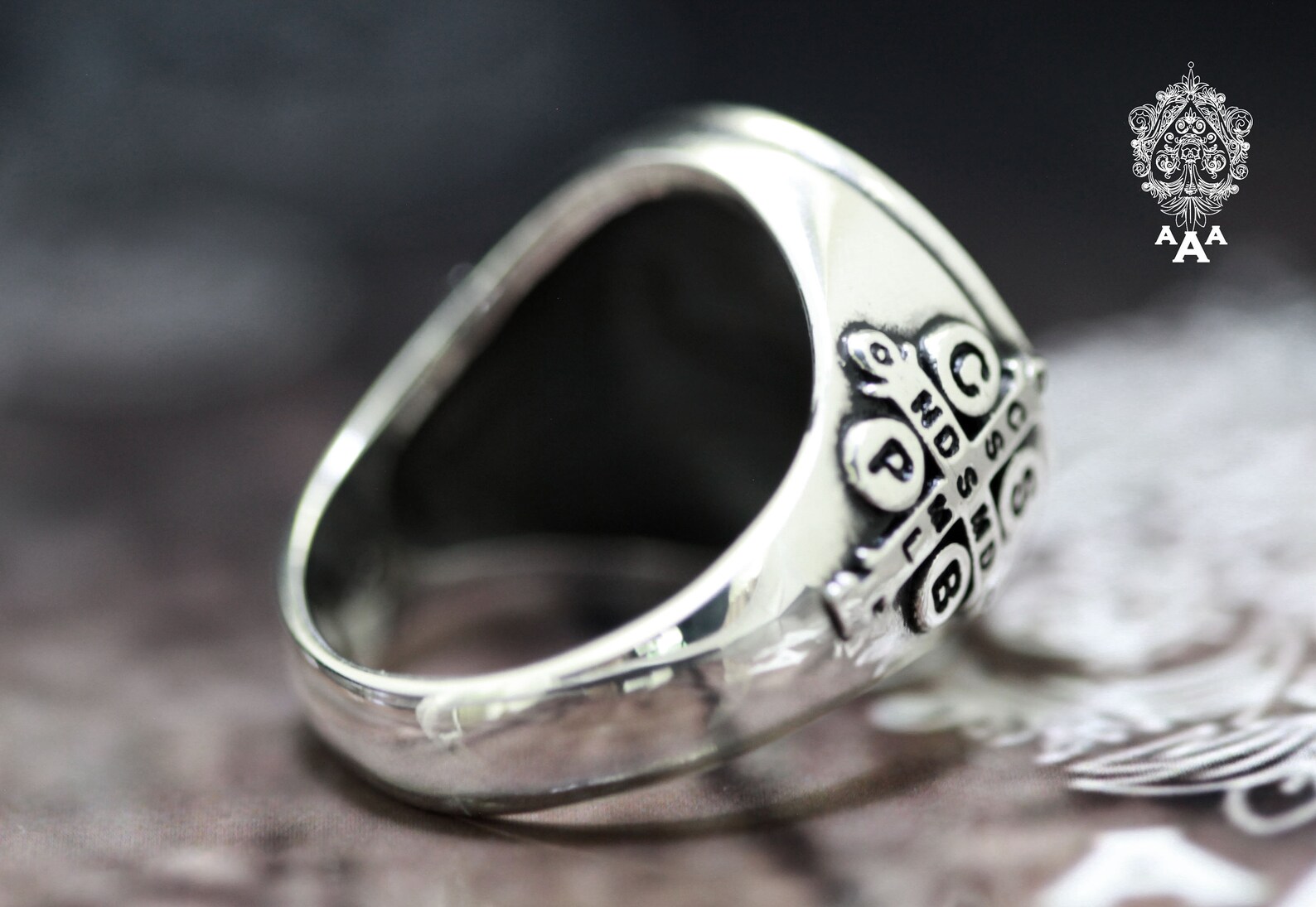 Exorcism Ring St.benedict Exorcism Ring Silver 925 Ring Medal on Side ...