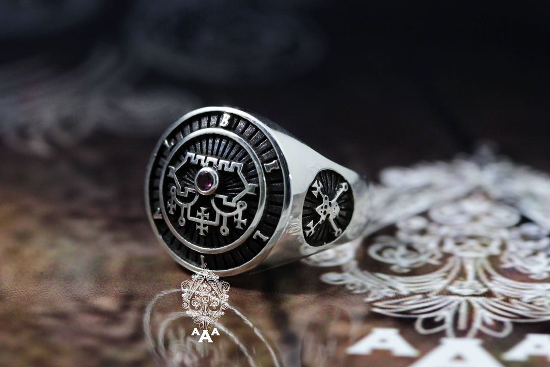 Belial Sigil Ring,belial Sigil Jewelry,stone Ruby,sterling Silver 925 ...