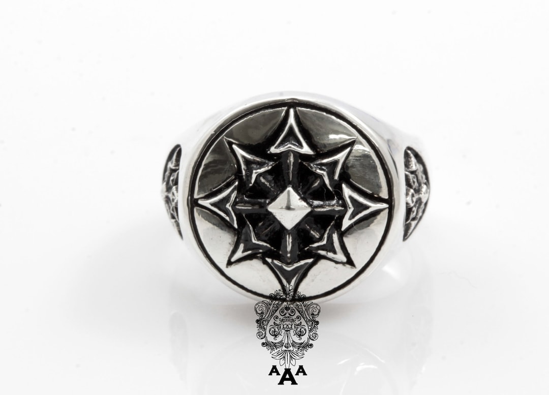 Symbol of Chaos Ring,chaos Star Ring,sterling Silver Chaos Ring ...