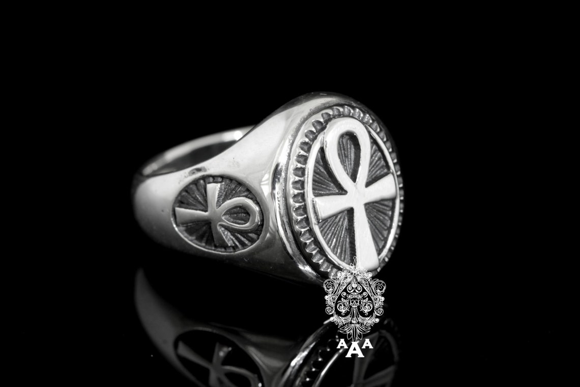 Ankh Ringegyptian Ankh Ringsterling Silver 925 Black - Etsy