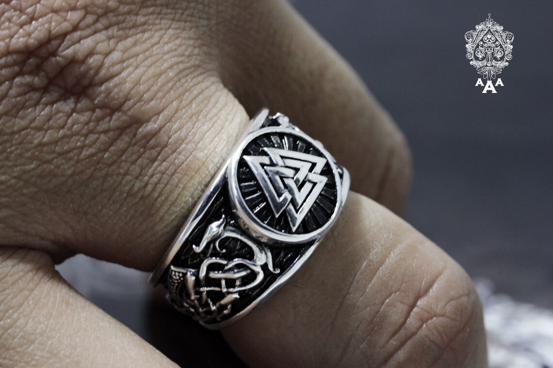 Valknut Ringvalknut Viking Signet Ring Viking Ringviking - Etsy