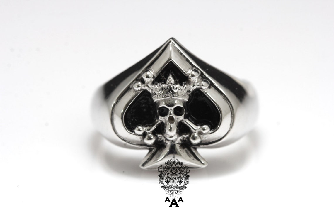 Ace Card Ring,ace Card Skull Ring,fashion Silver Ring,925 Sterling ...