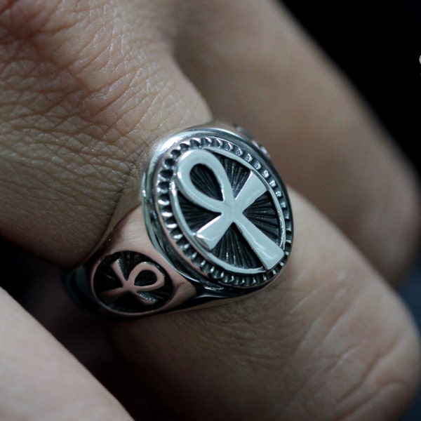 Sterling Ankh Ring - Etsy