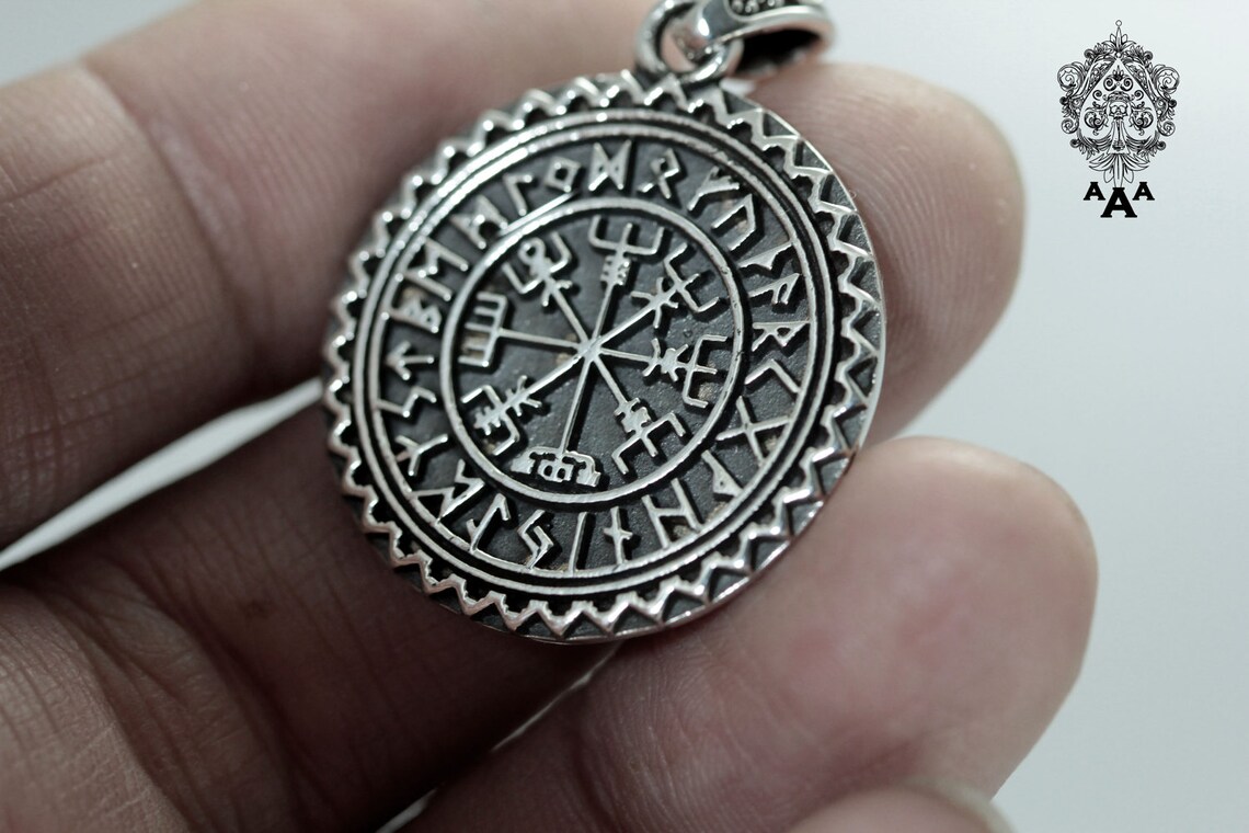 Viking Vegvisir Pendantrunic Vegvisir Pendantsterling Silver | Etsy