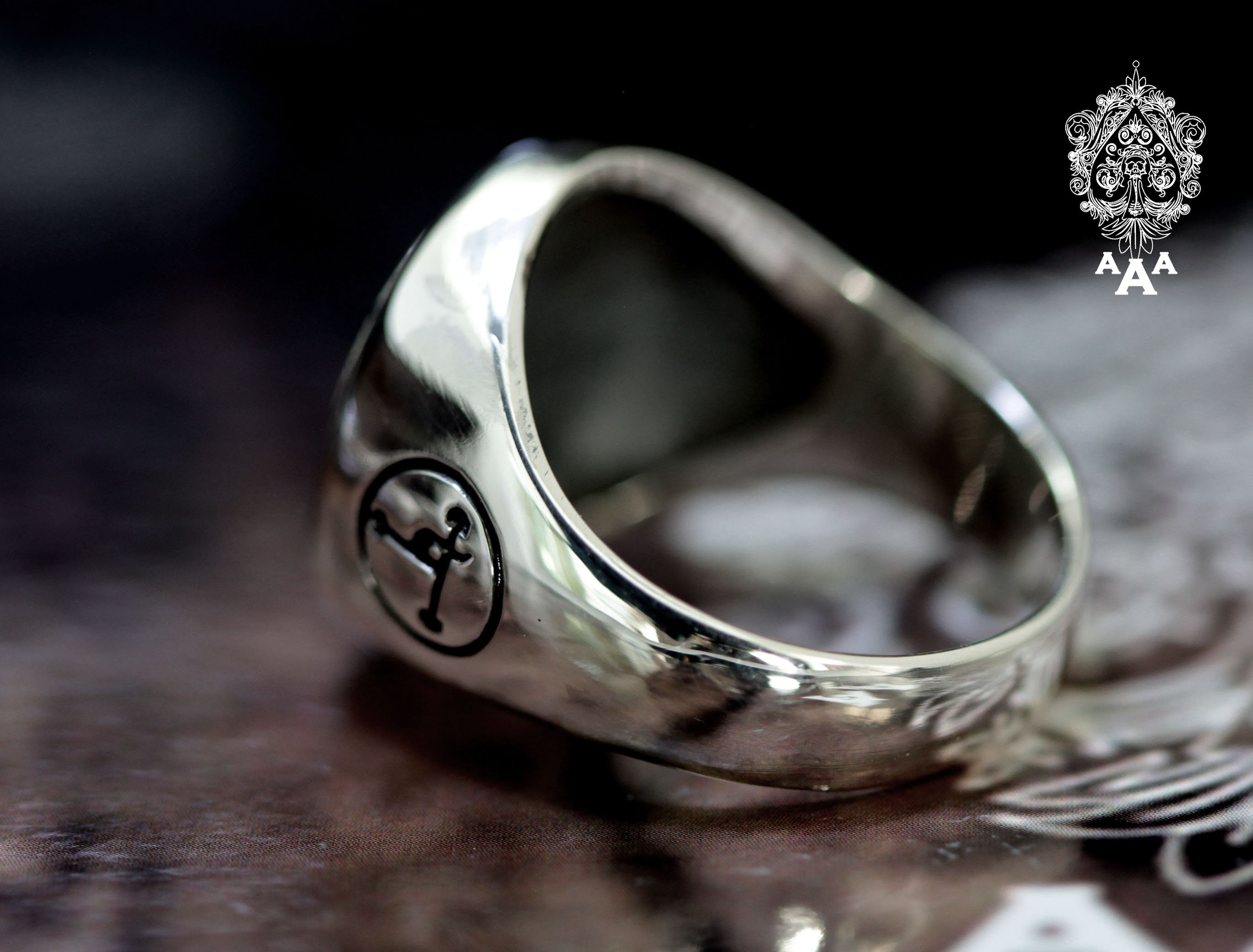 Lilith Sigil Ring,emerald Lilith Sigil Ring,sterling Silver 925 Black ...