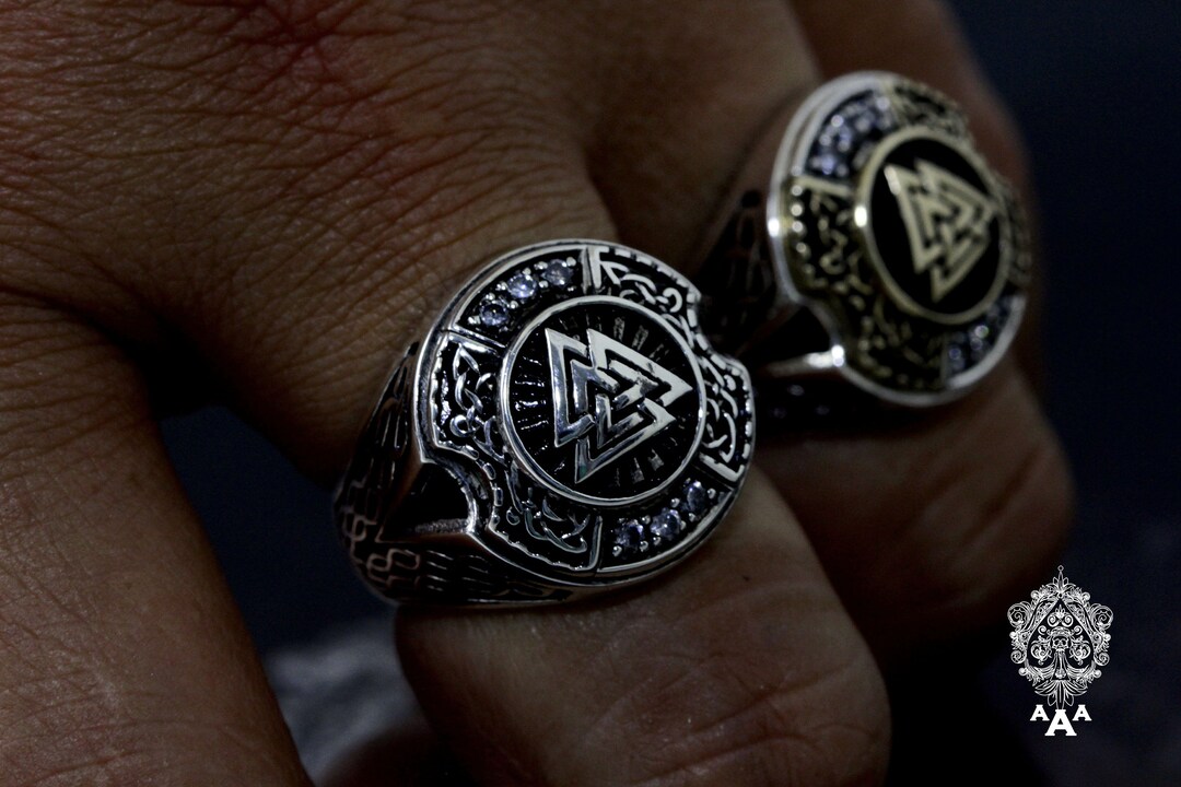 Valknut Viking Signet Ring,rune Rings,viking Ring,viking Jewelry ...