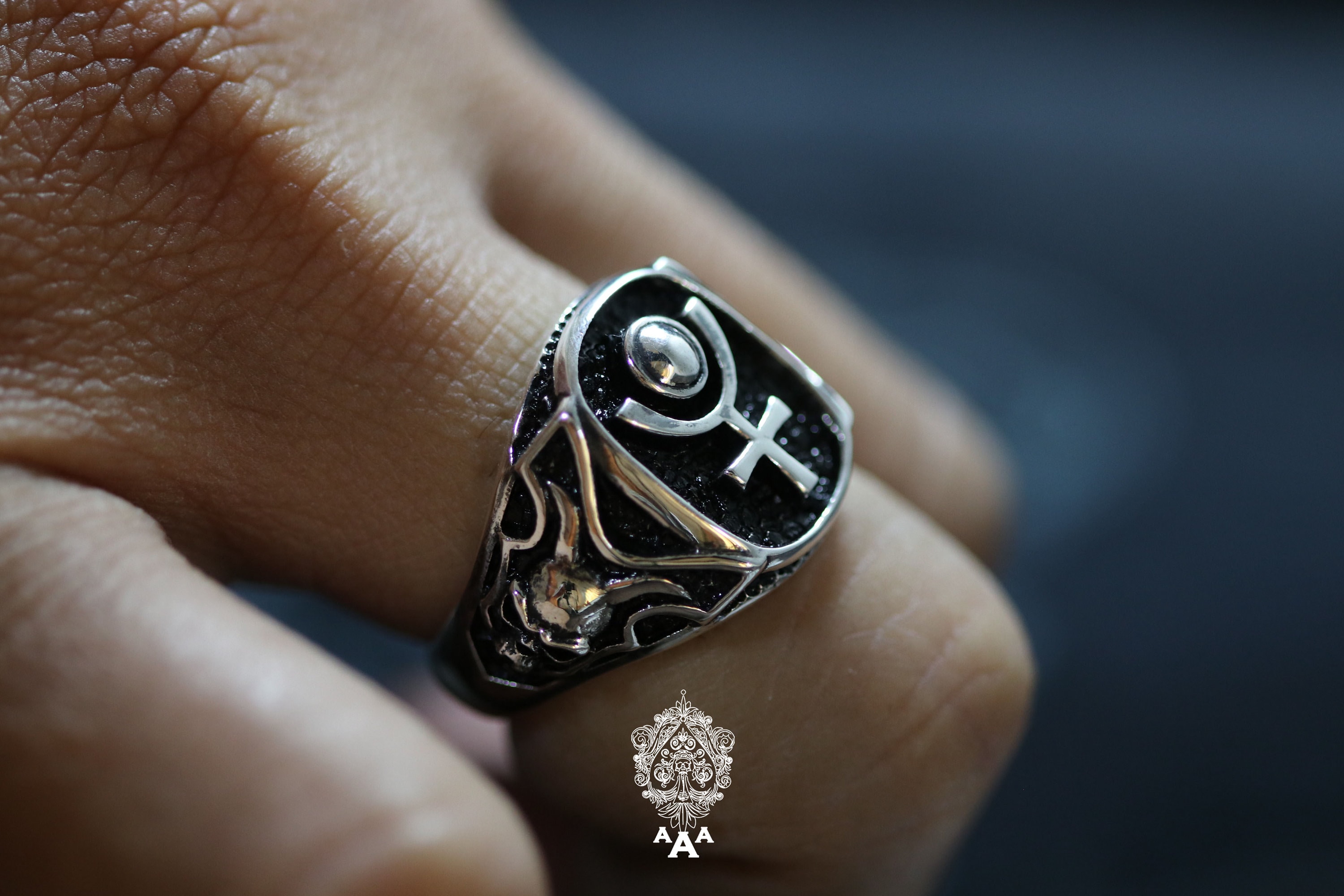 Hades Ring Hades Signet Ring Astrology Alphabet Hades (pluto) Ring 925 ...