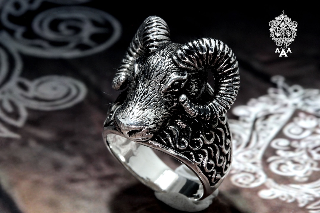 Ram Ring,ram Head Ring,aries Ring,ram Viking Ring,sterling Silver 925 ...