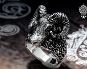 Ram Ringram Head Ringaries Ringram Viking Ringsterling - Etsy