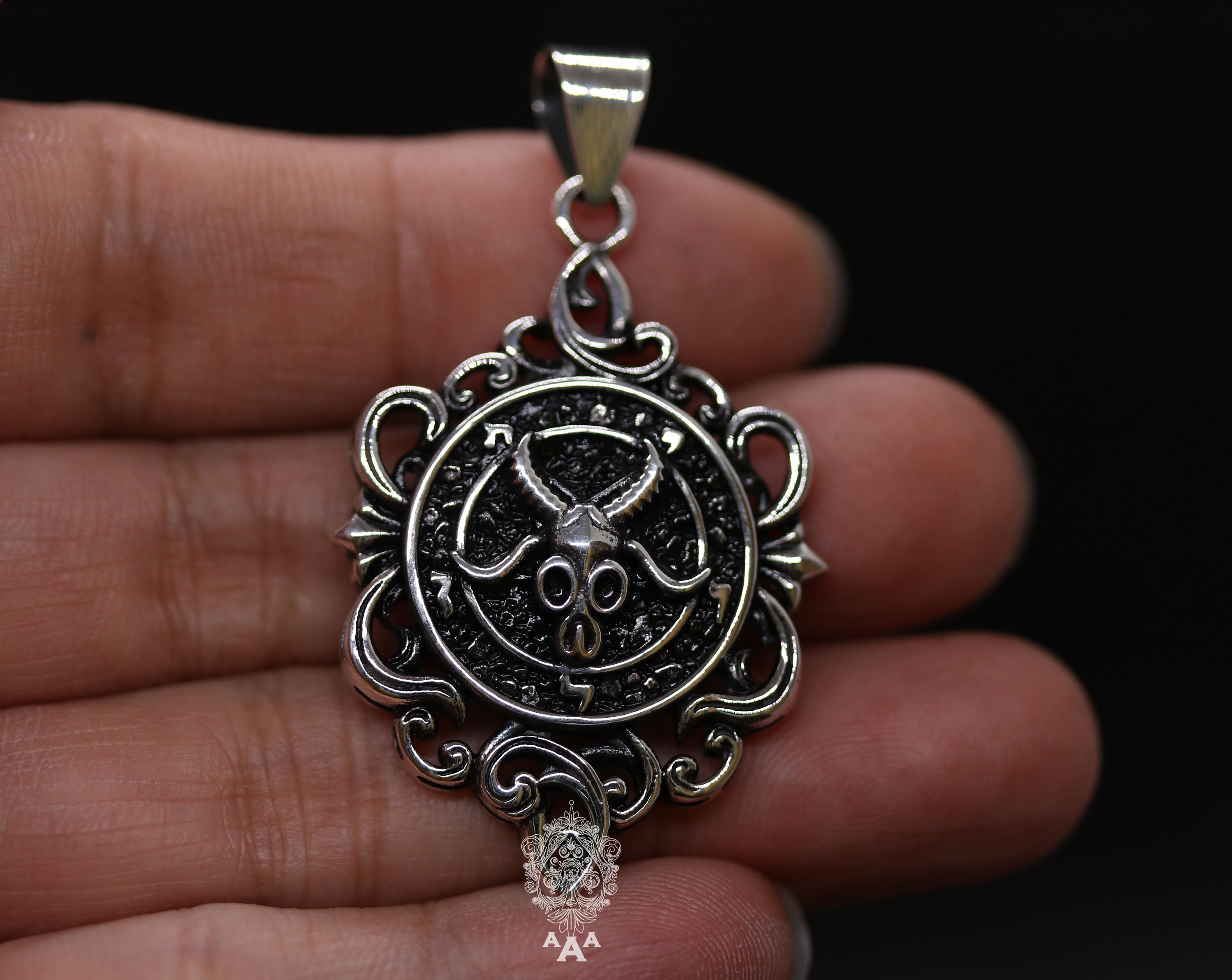 Baphomet Pendant Templar Knights Pendant Silver 925 Pendant Silver ...