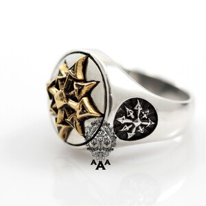 Symbol of Chaos Ring,chaos Star Ring,sterling Silver Chaos Ring, Star ...