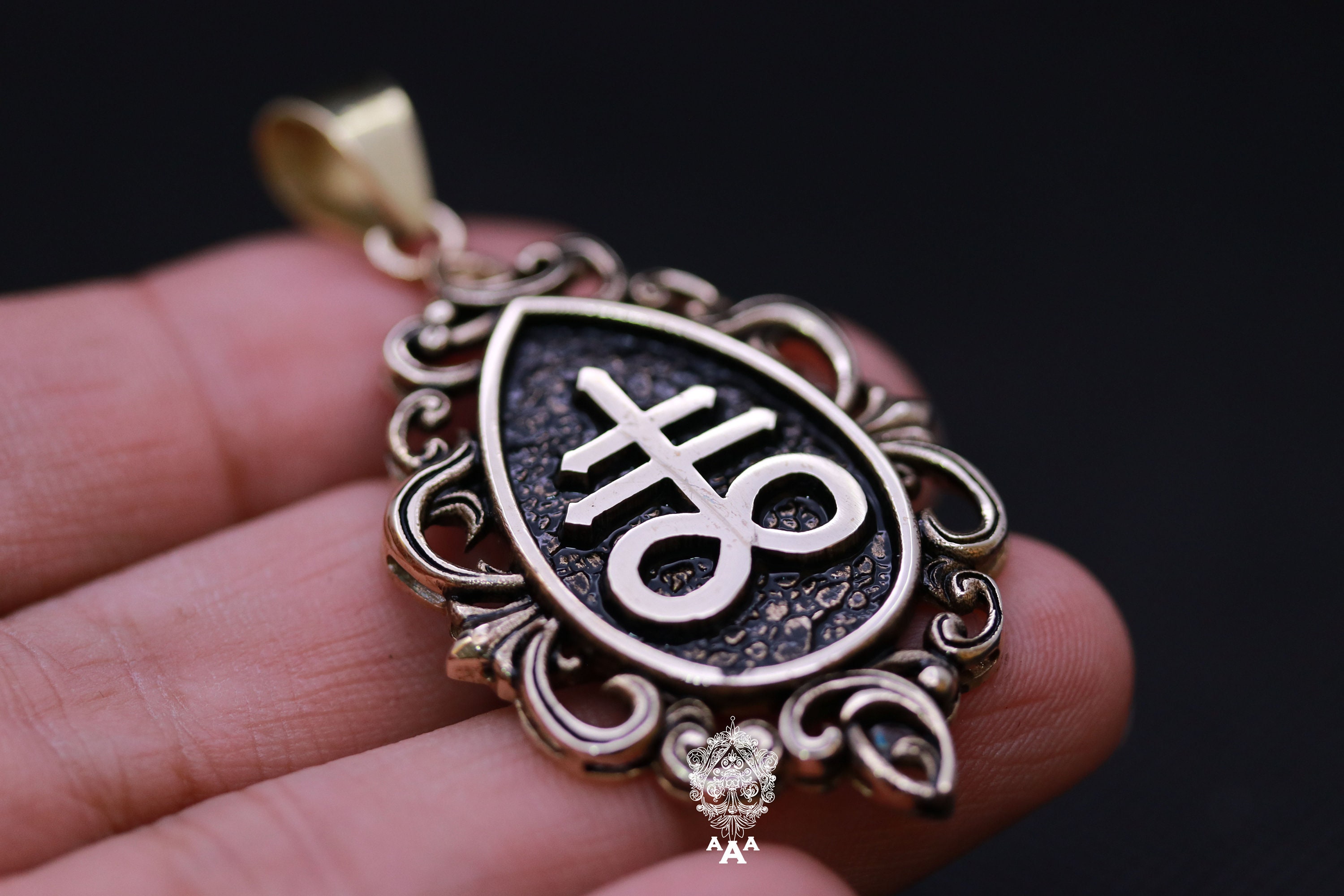 Satanic Leviathan Pendant Satanic Cross Pendant Satanic Pendant BRASS ...