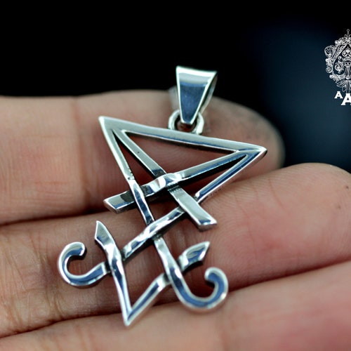 925 Sterling Silver Sigil of Lucifer Pendant Seal of Satan - Etsy